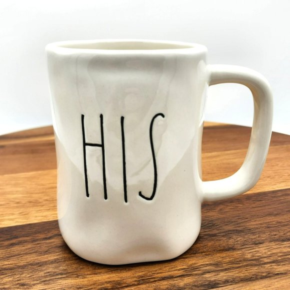 Rae Dunn | Dining | Rae Dunn Mug Large Letter Cream Black His Coffee ...